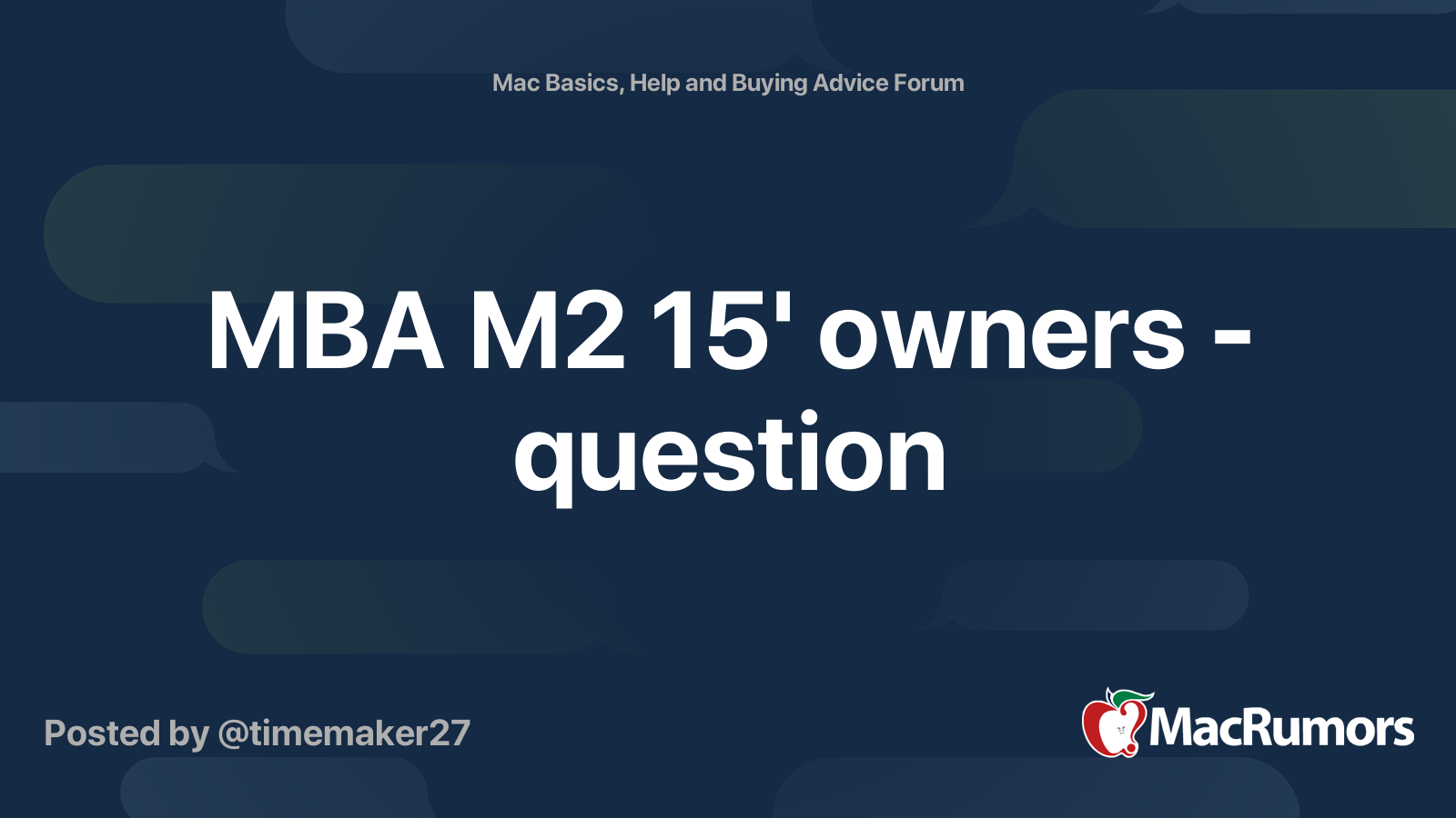 MBA M2 15' owners - question | MacRumors Forums