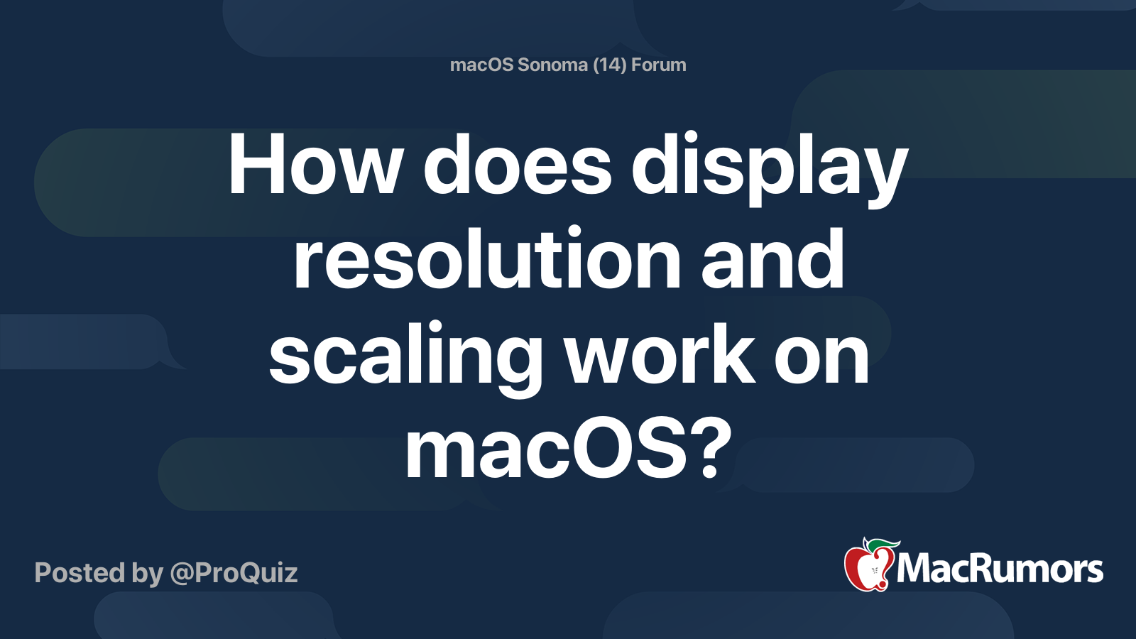 How does display resolution and scaling work on macOS? | MacRumors Forums