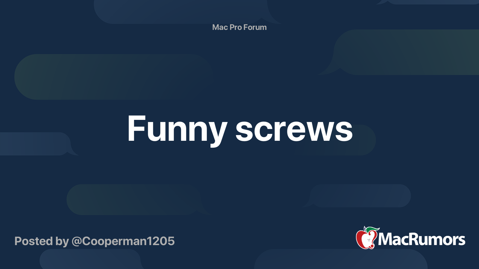 Funny screws | MacRumors Forums