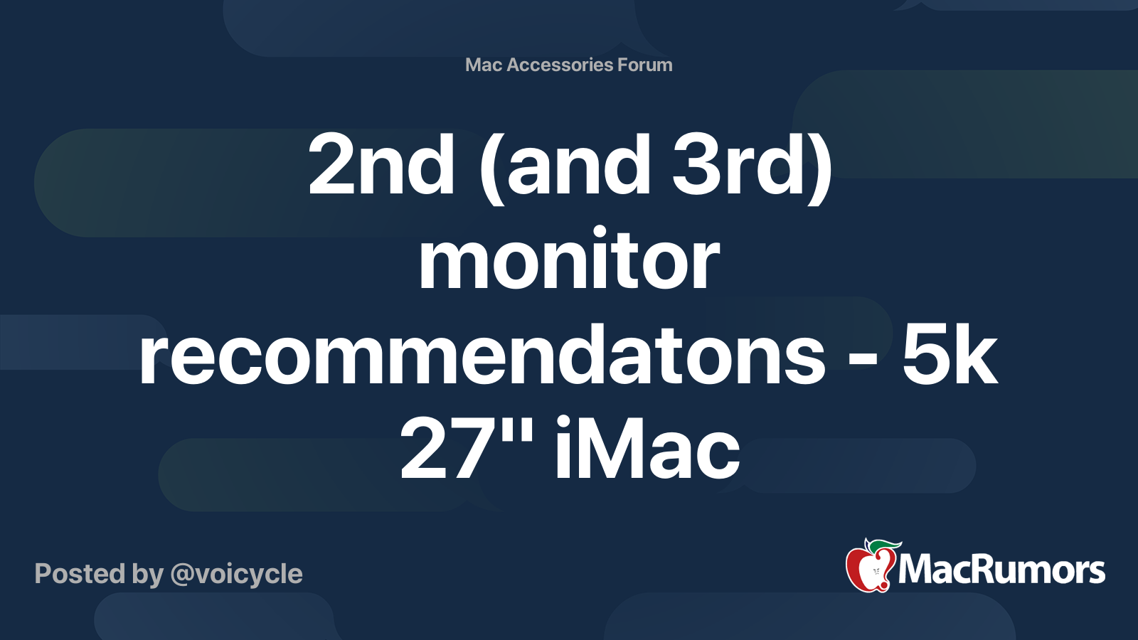 2nd (and 3rd) monitor recommendatons - 5k 27" iMac sizing/scaling questions | MacRumors Forums