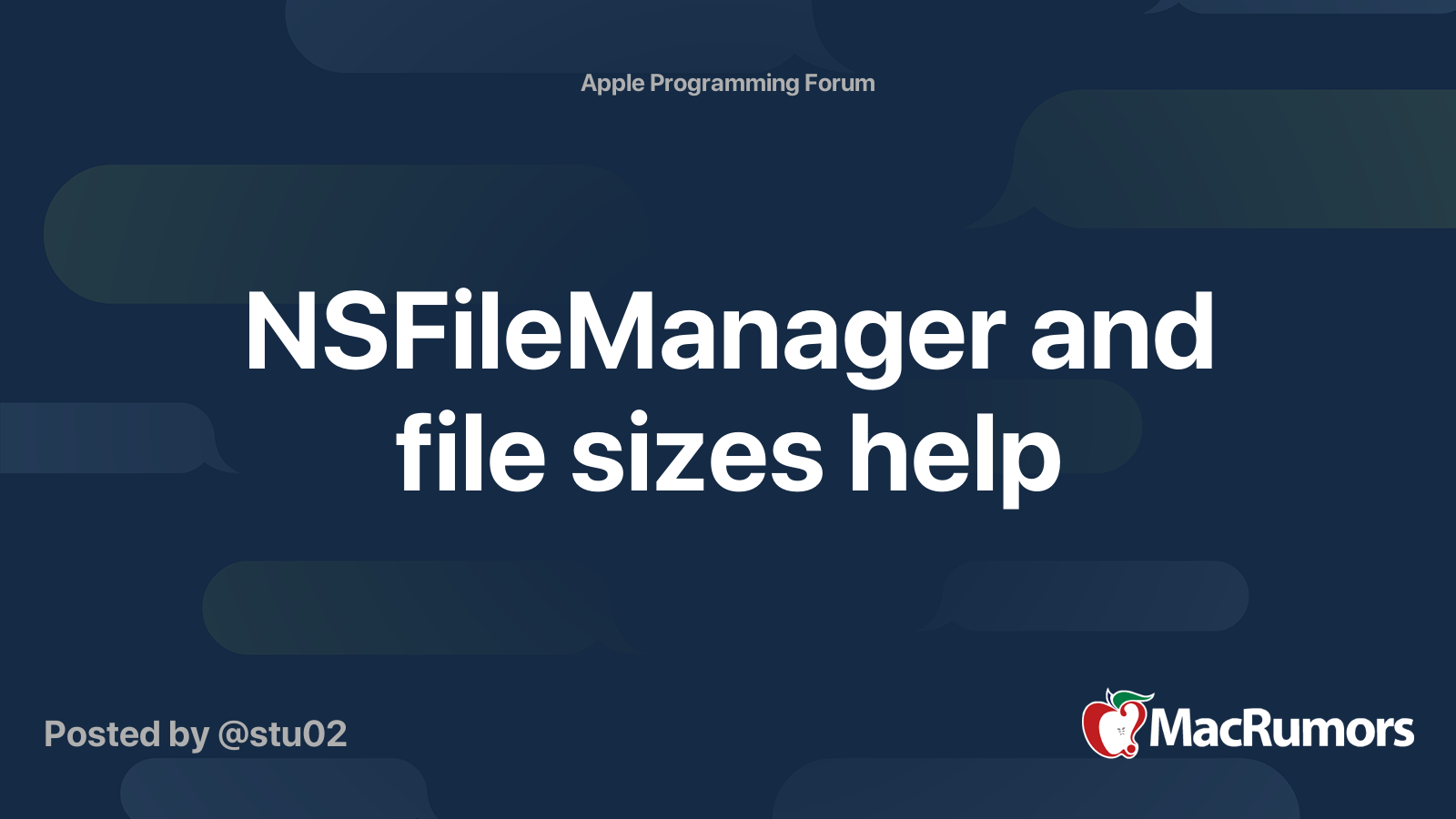 NSFileManager and file sizes help | MacRumors Forums