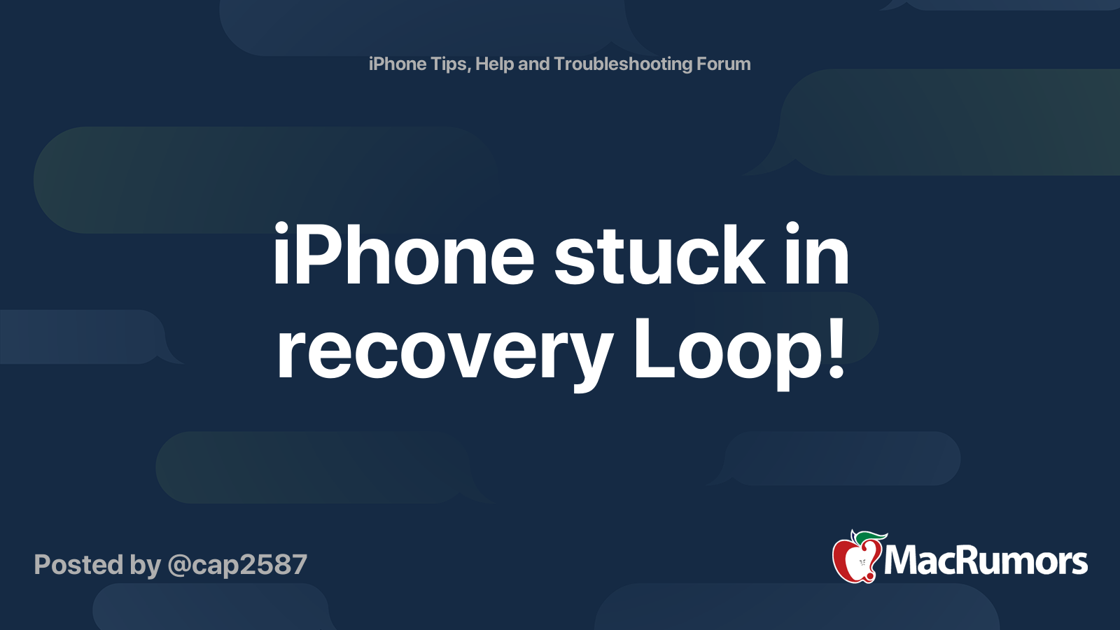 iPhone stuck in recovery Loop! | MacRumors Forums