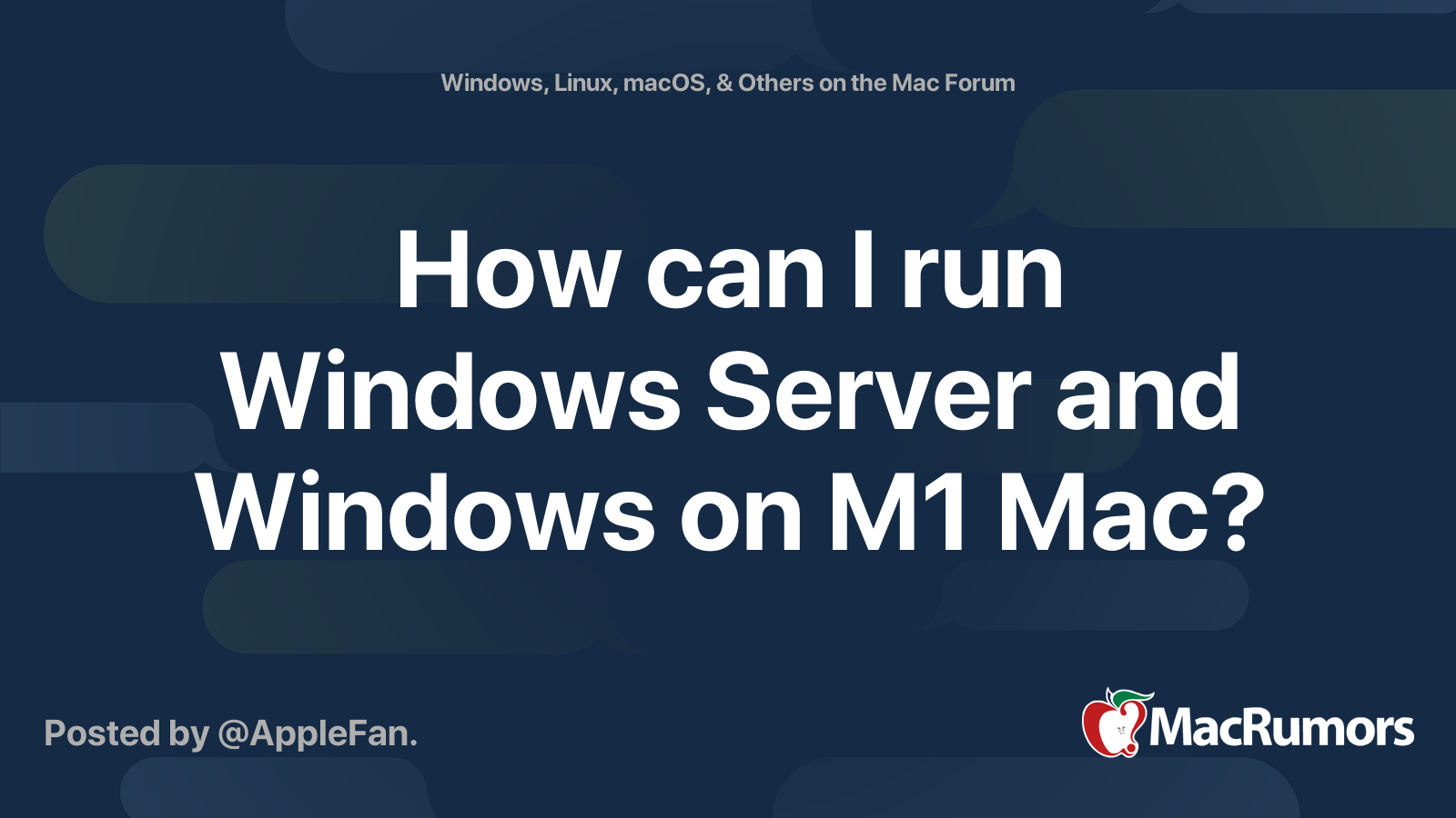 How can I run Windows Server and Windows on M1 Mac? | MacRumors Forums