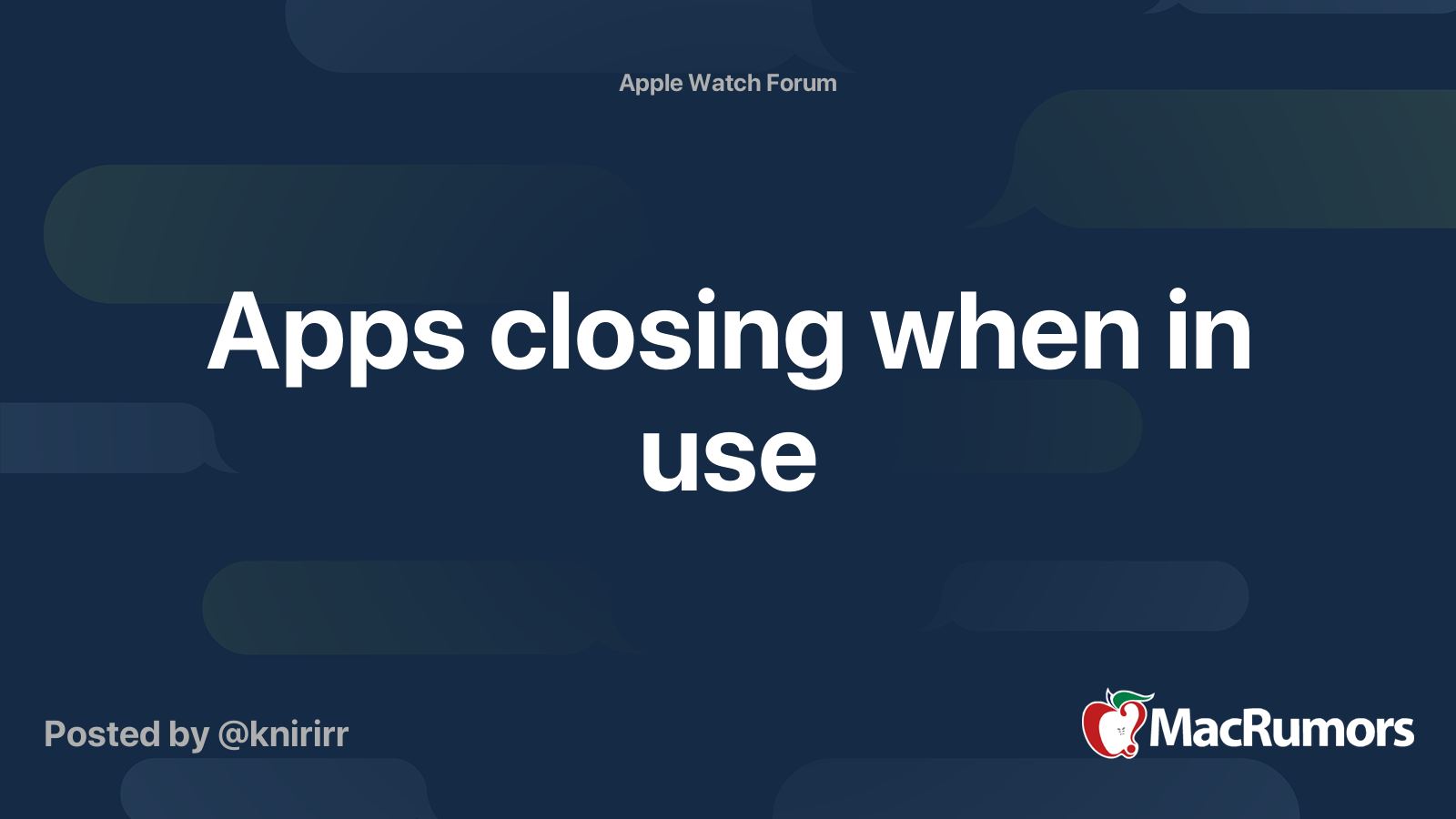Apps closing when in use | MacRumors Forums