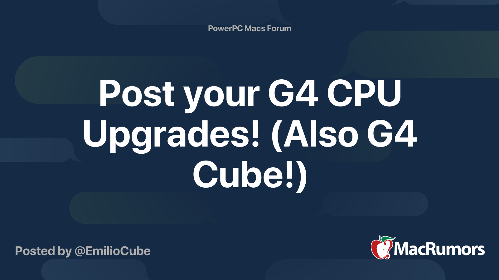 Post your G4 CPU Upgrades! (Also G4 Cube!) | MacRumors Forums