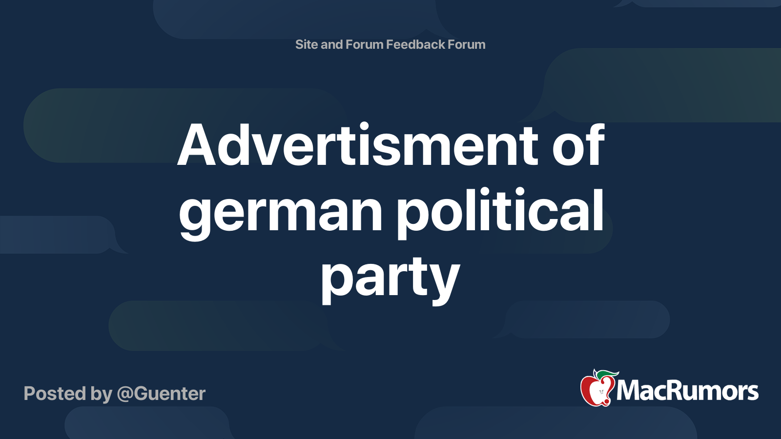 Advertisment of german political party | MacRumors Forums