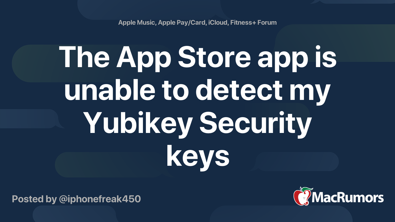 The App Store App Is Unable To Detect My Yubikey Security Keys Macrumors Forums
