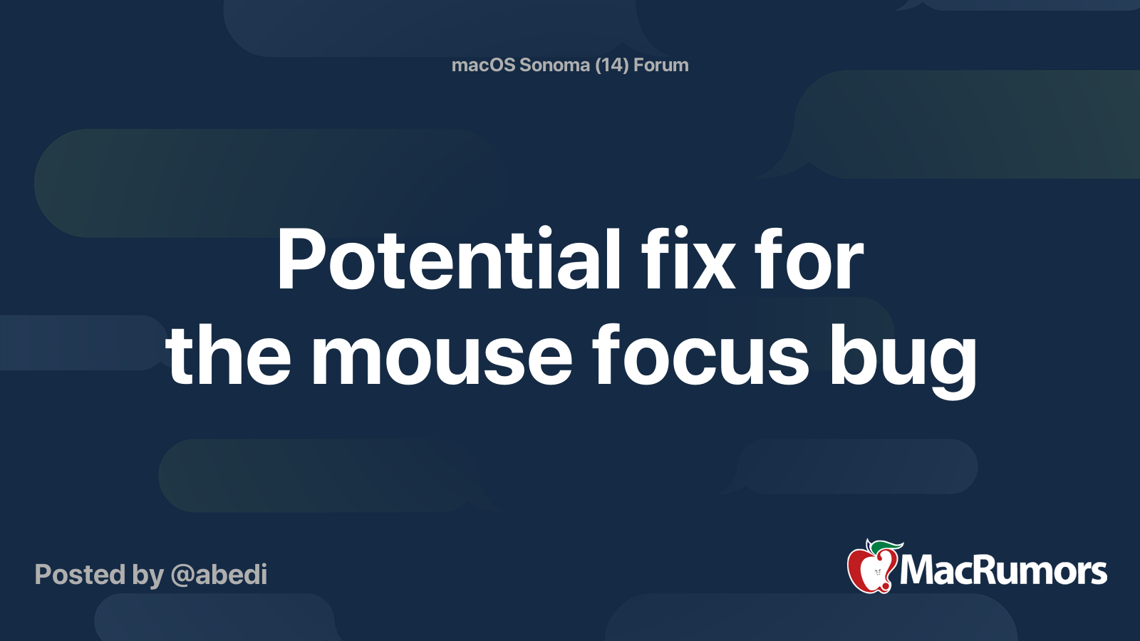 Potential fix for the mouse focus bug | MacRumors Forums