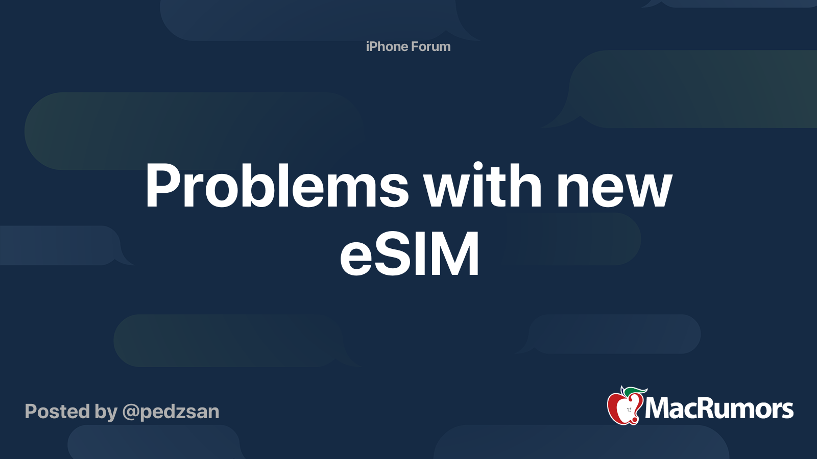 Problems with new eSIM | MacRumors Forums
