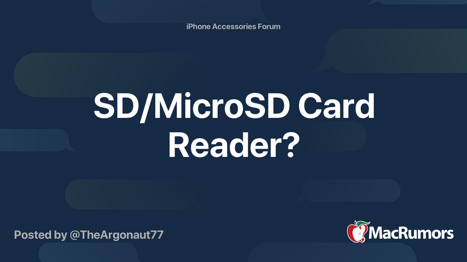 SD/MicroSD Card Reader? | MacRumors Forums
