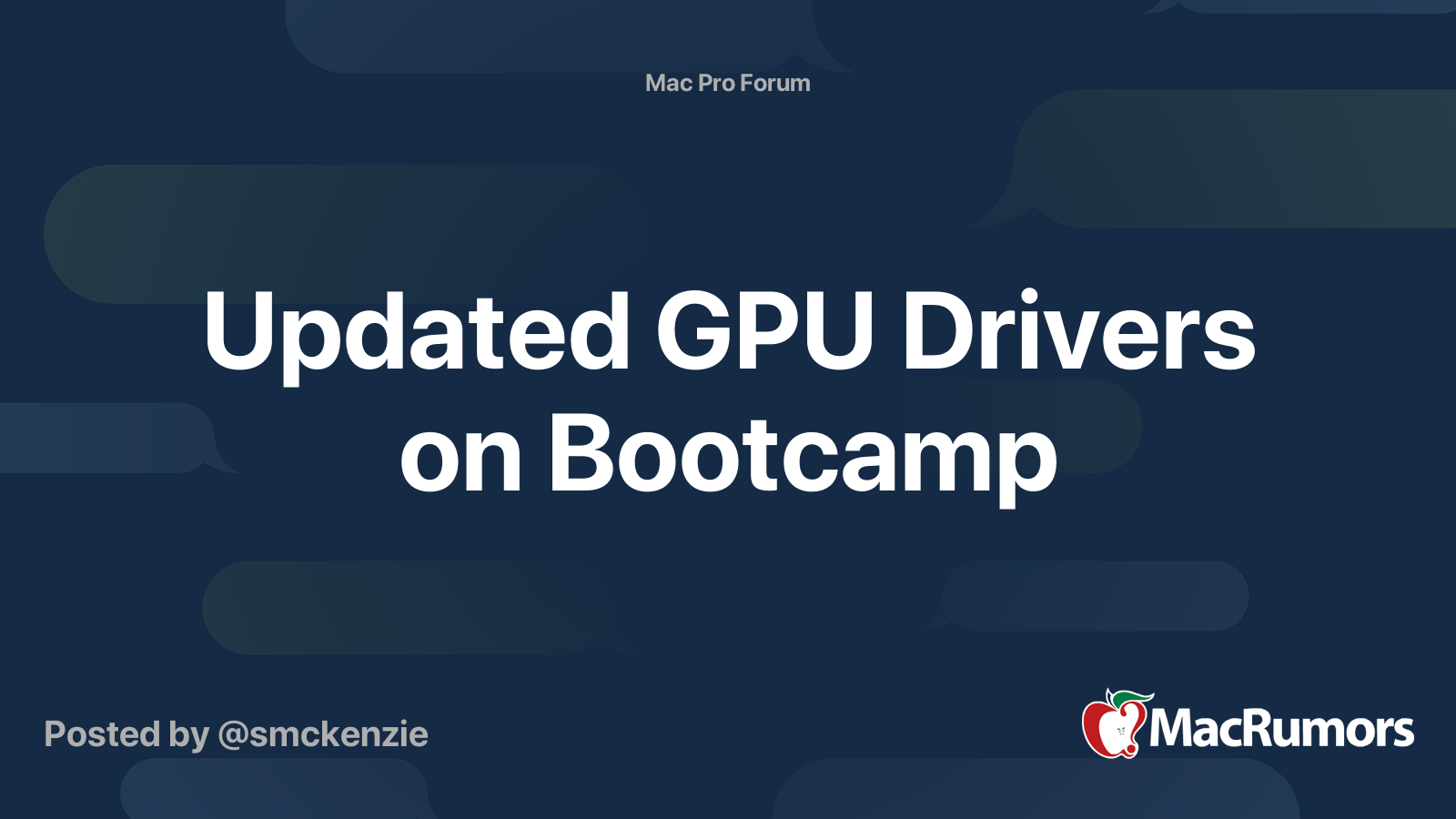 Updated GPU Drivers on Bootcamp | MacRumors Forums
