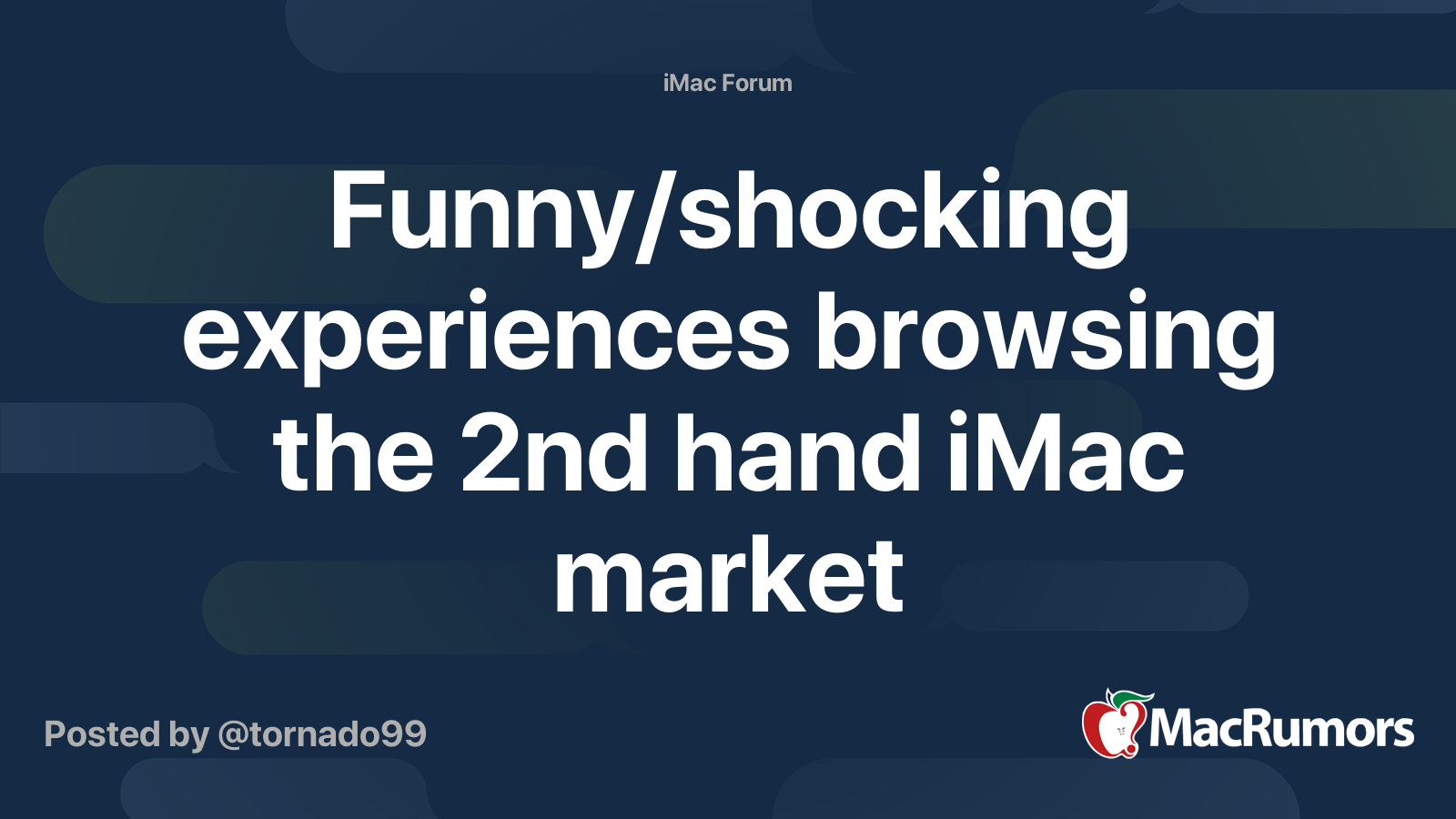 Funny/shocking experiences browsing the 2nd hand iMac market ...