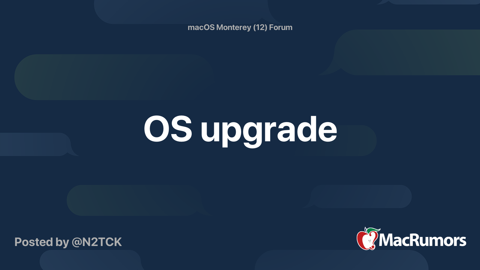 OS upgrade | MacRumors Forums