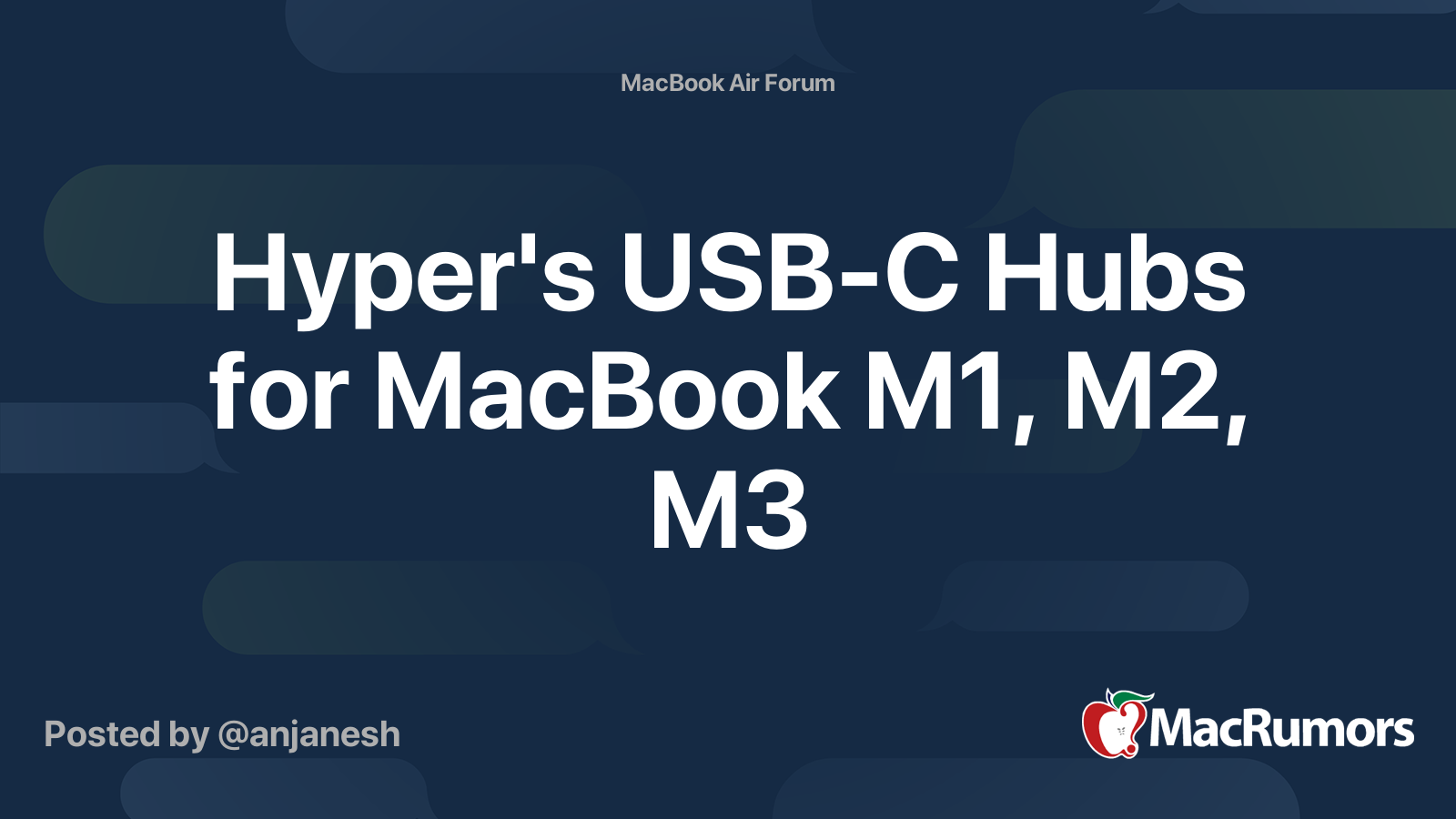 Hyper's USB-C Hubs for MacBook M1, M2, M3 | MacRumors Forums