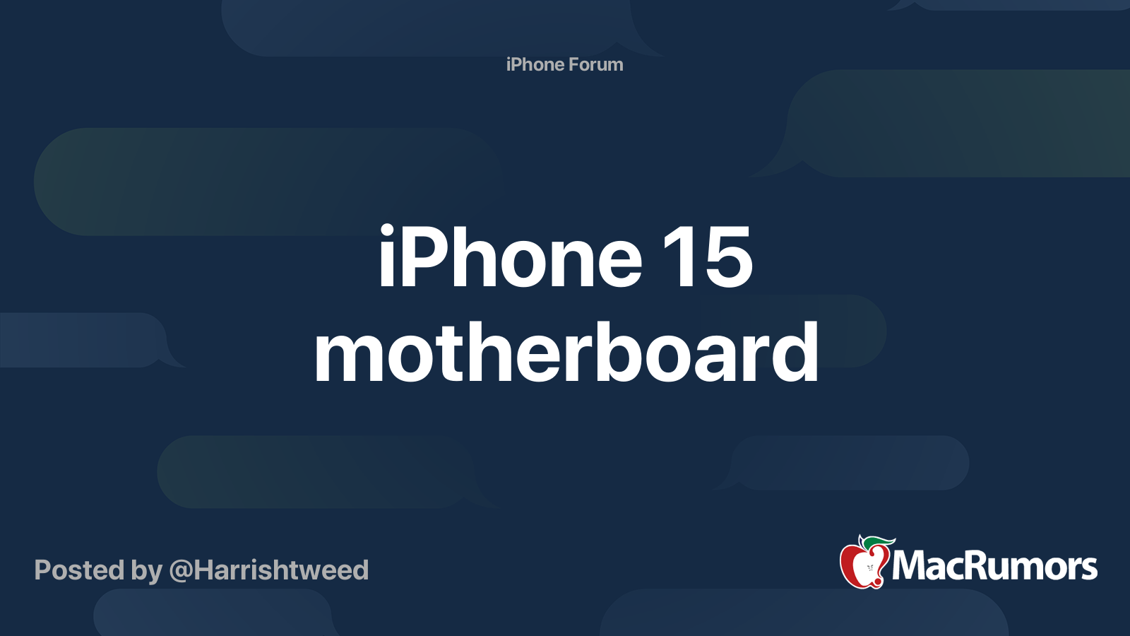 iPhone 15 motherboard | MacRumors Forums