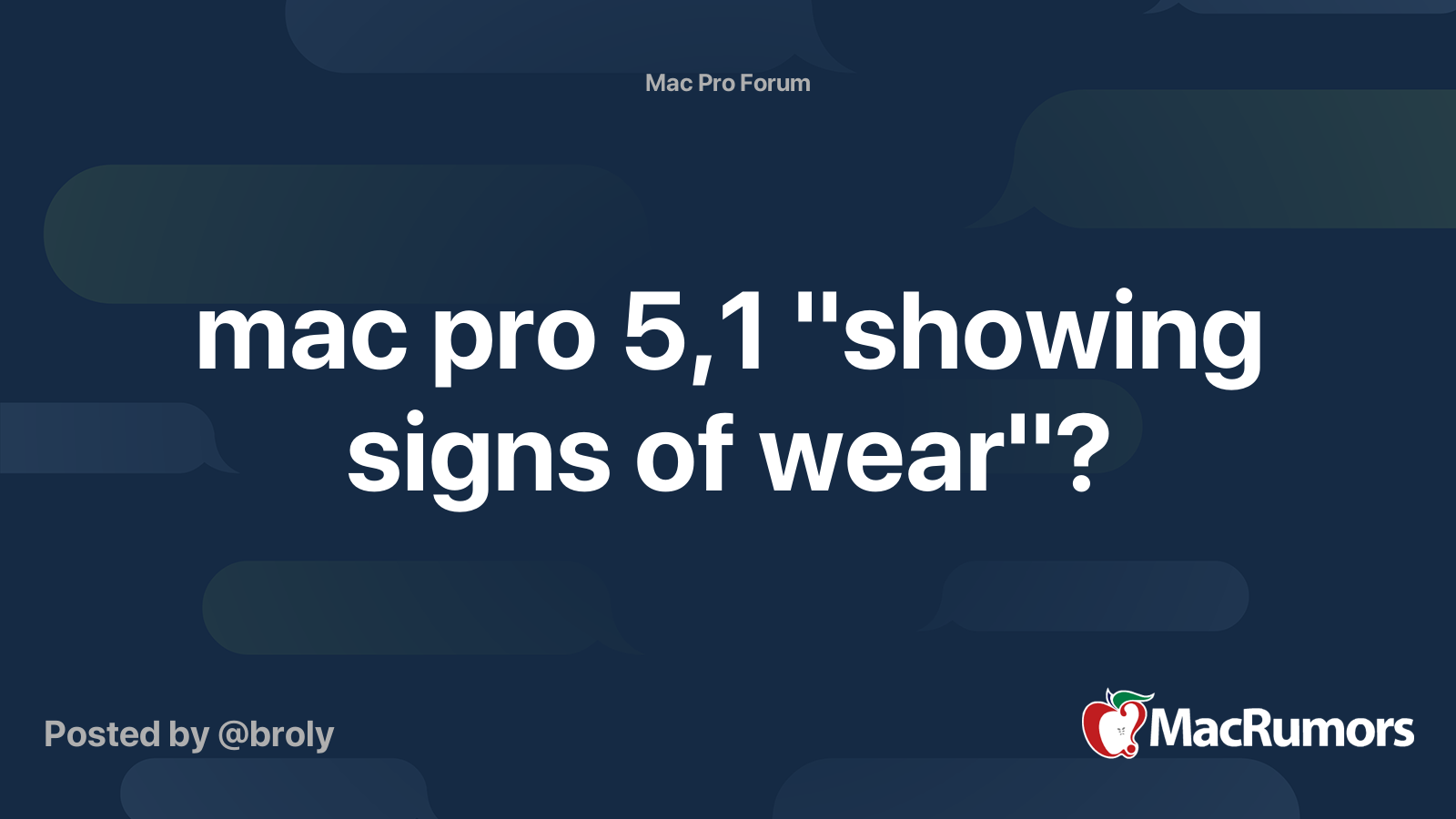 mac pro 5,1 "showing signs of wear"? | MacRumors Forums