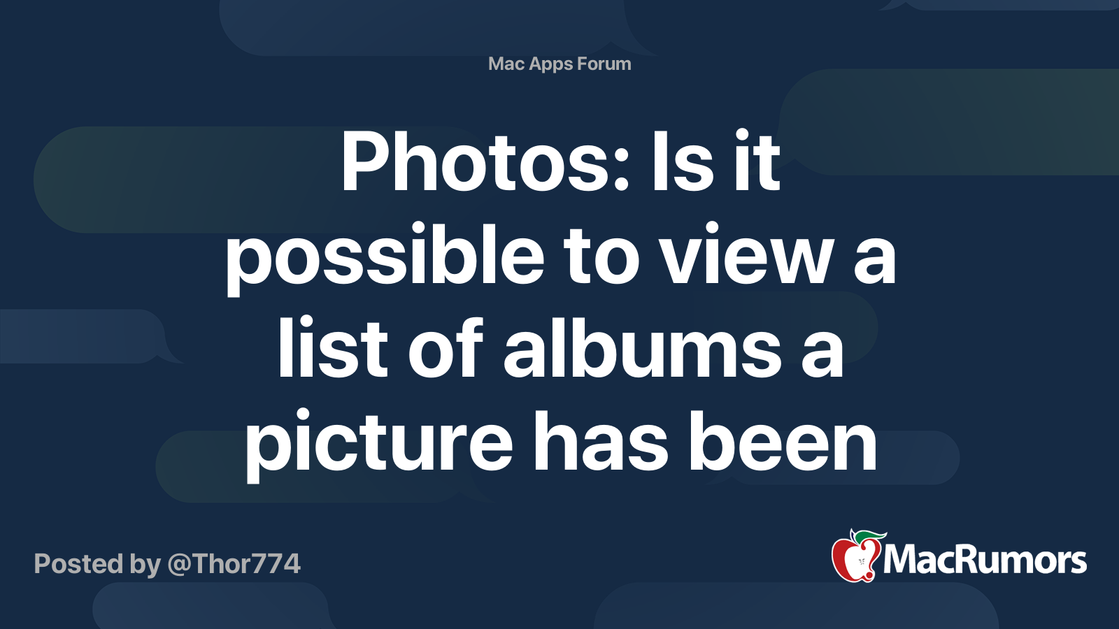 Photos: Is it possible to view a list of albums a picture has been ...