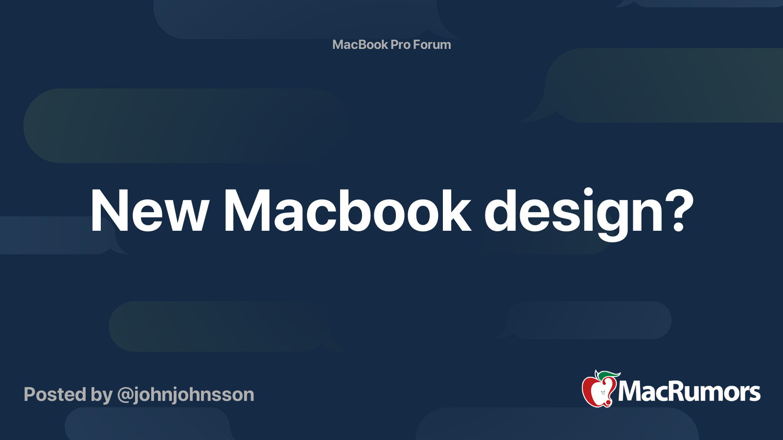 New Macbook design? | MacRumors Forums