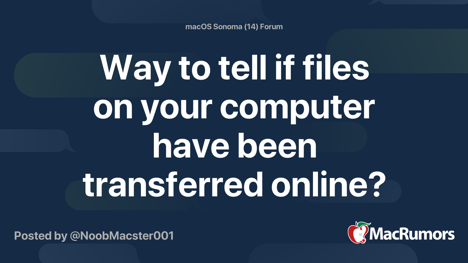 Way to tell if files on your computer have been transferred online ...