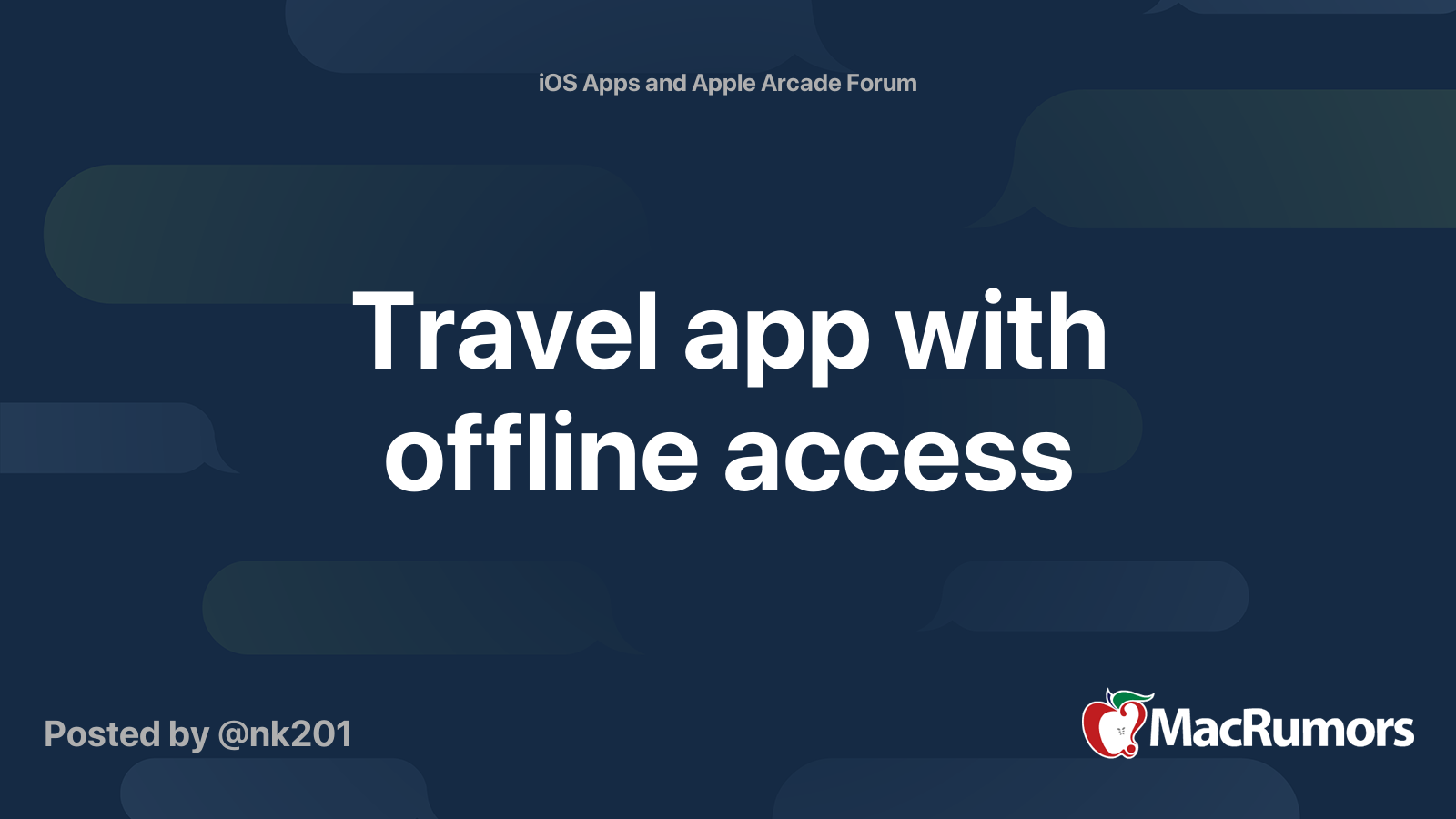 Travel app with offline access | MacRumors Forums