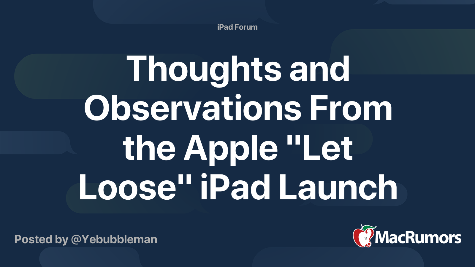 Thoughts and Observations From the Apple "Let Loose" iPad Launch Event ...