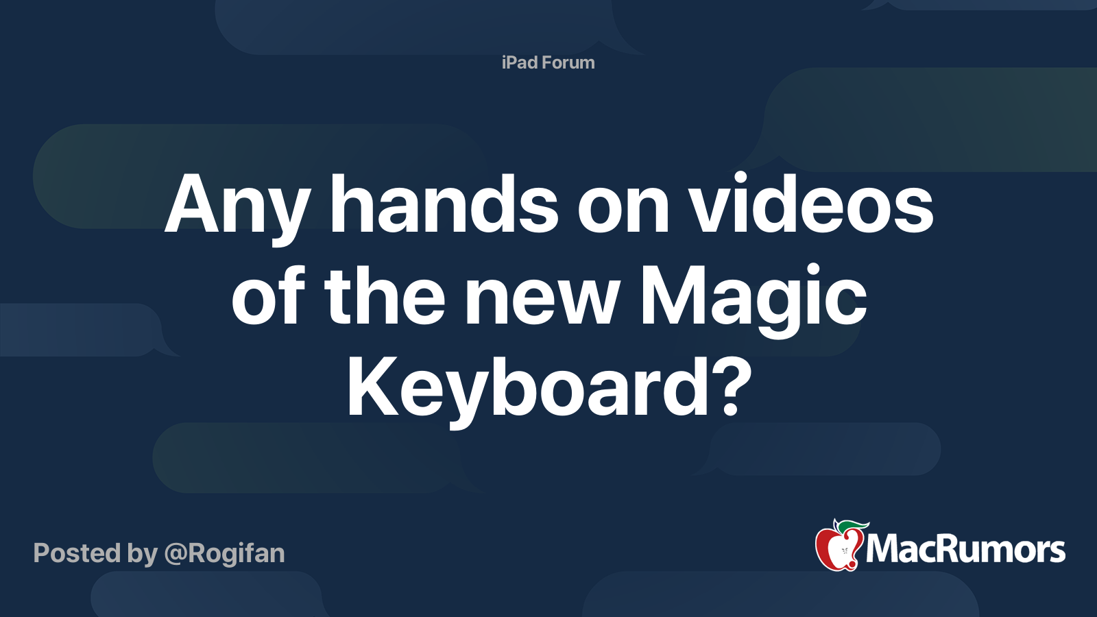 Any hands on videos of the new Magic Keyboard? | MacRumors Forums