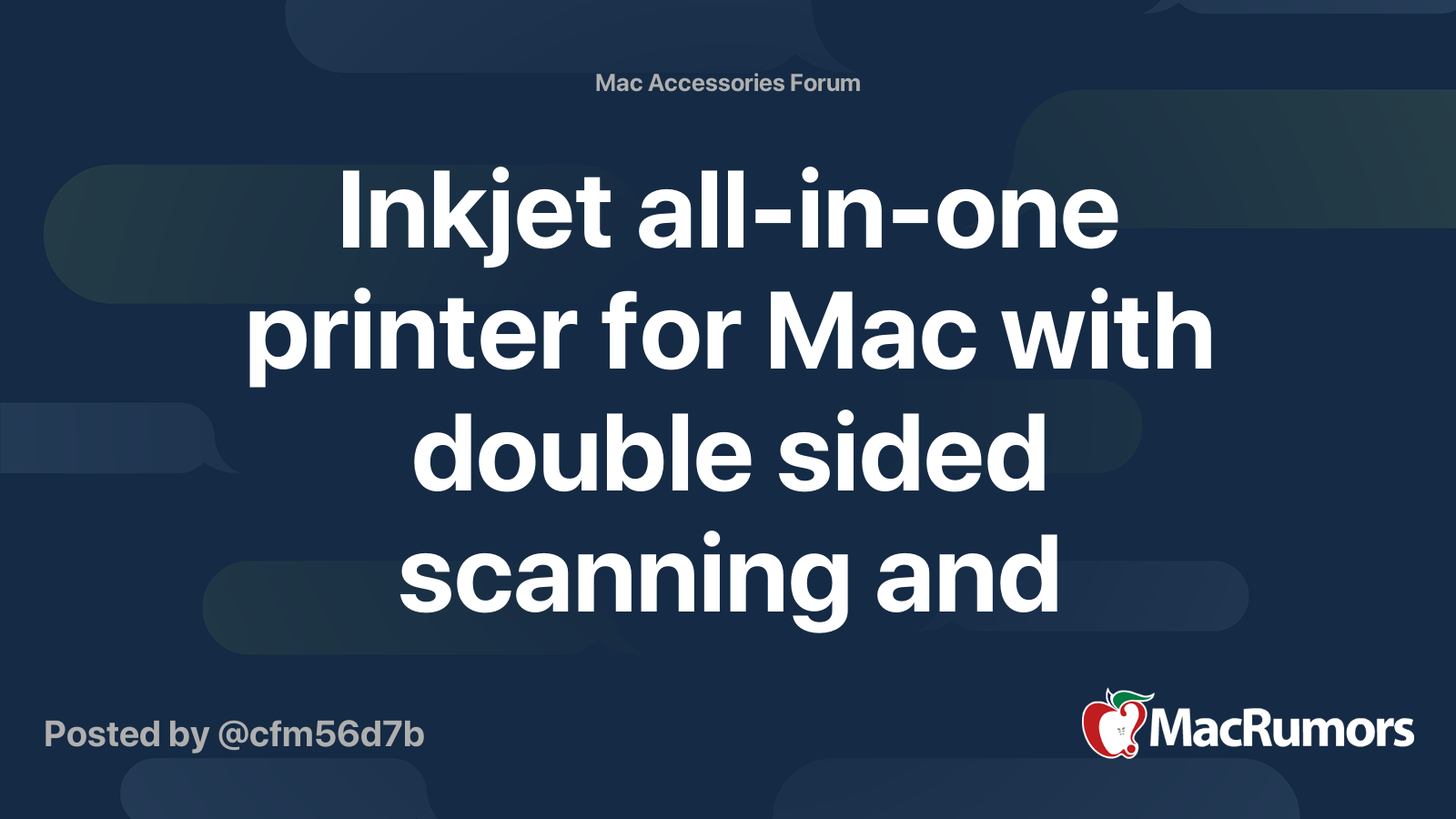 Inkjet all-in-one printer for Mac with double sided scanning and double ...