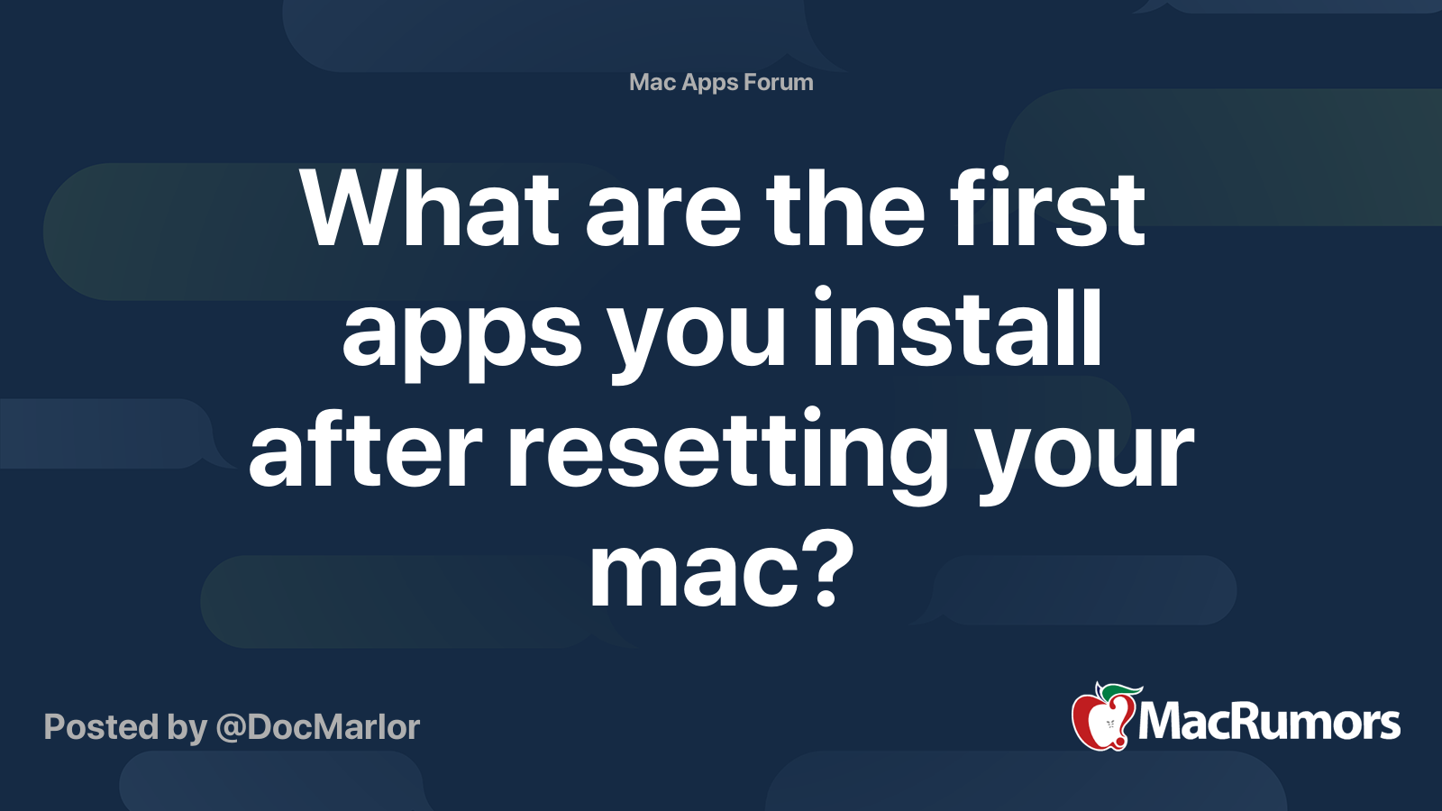 What are the first apps you install after resetting your mac? | MacRumors Forums