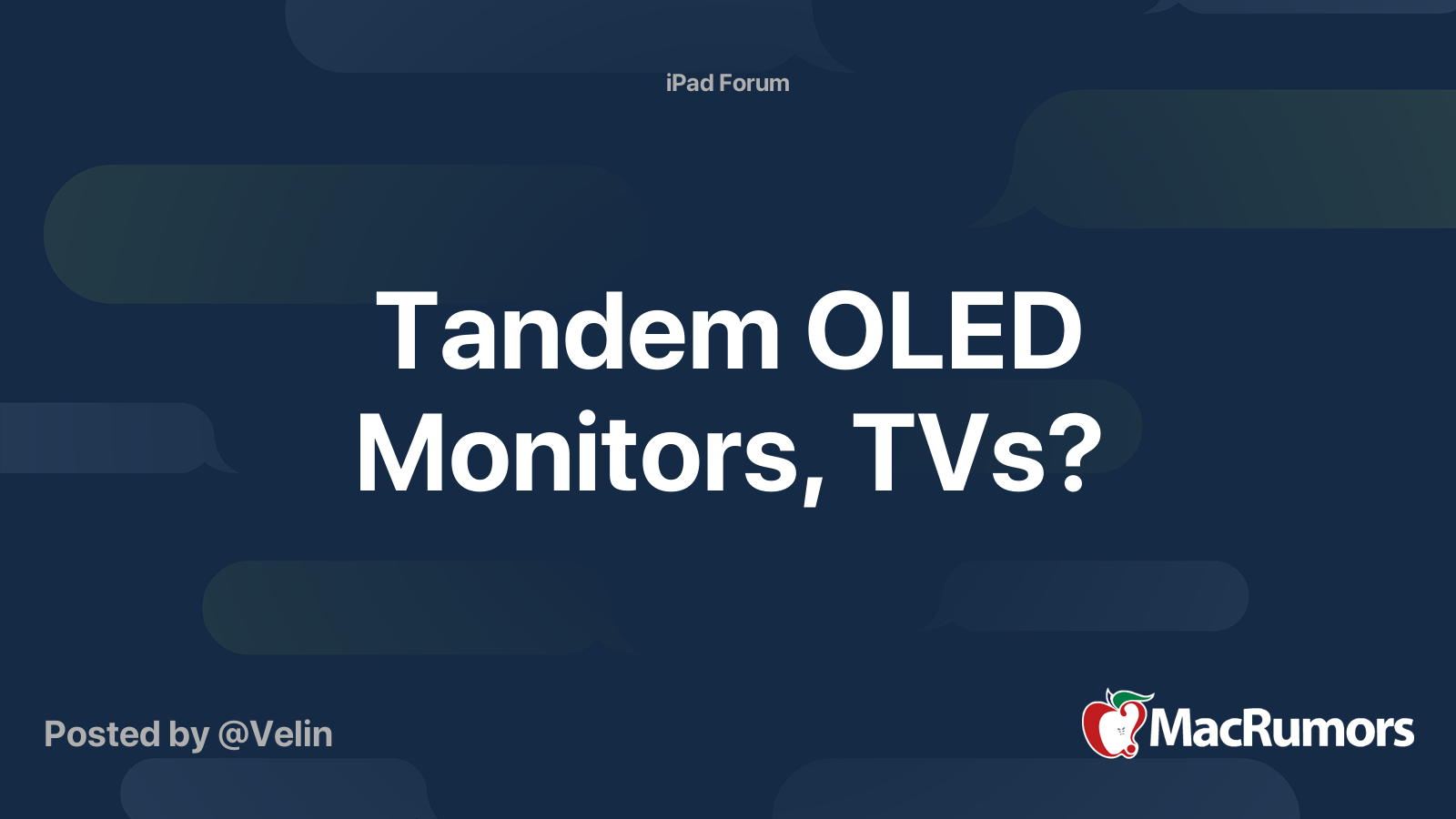 Tandem OLED Monitors, TVs? | MacRumors Forums