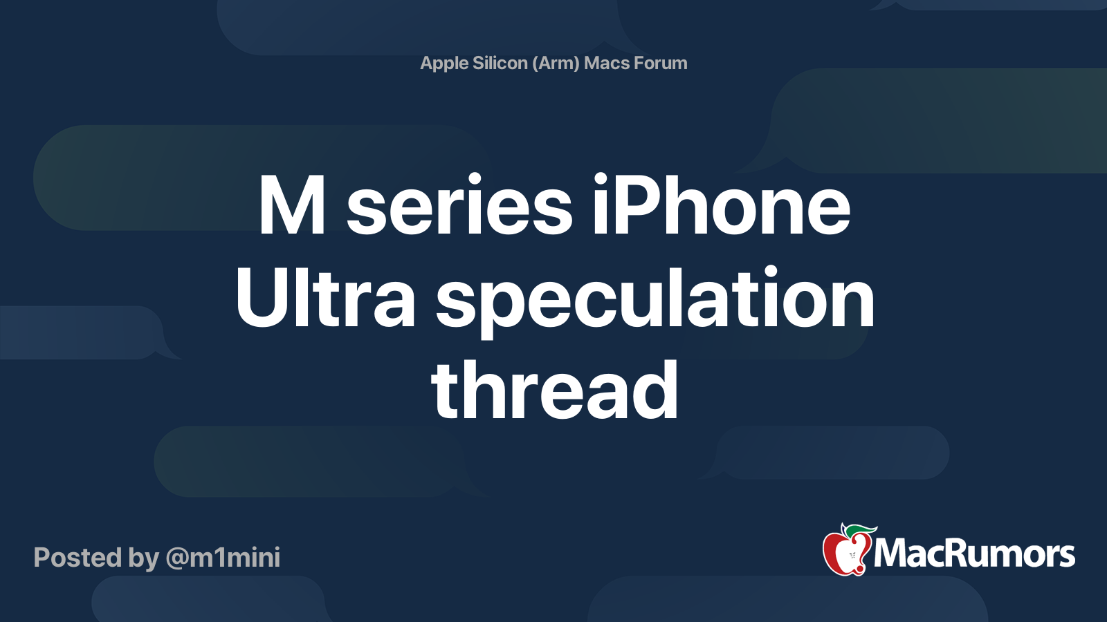 M series iPhone Ultra speculation thread | MacRumors Forums