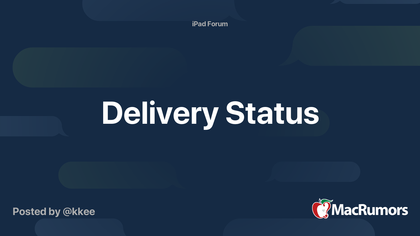 Delivery Status | MacRumors Forums