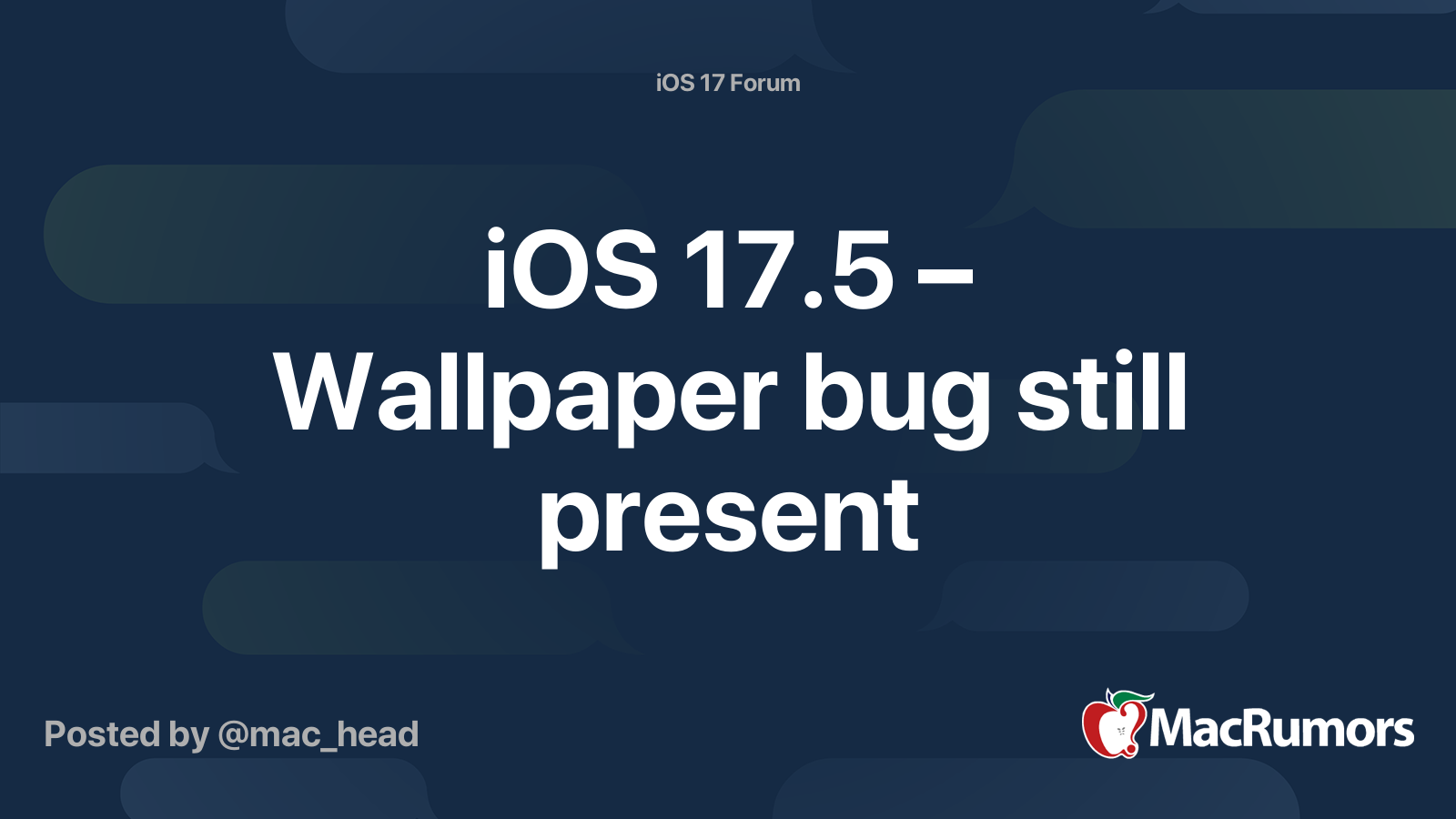 iOS 17.5 – Wallpaper bug still present | MacRumors Forums