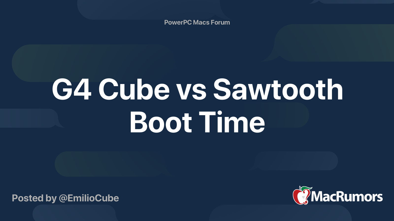 G4 Cube vs Sawtooth Boot Time | MacRumors Forums