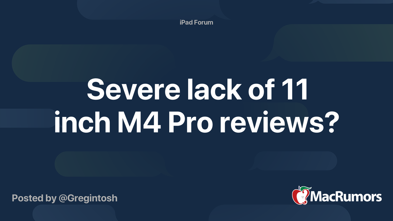 Severe Lack Of 11 Inch M4 Pro Reviews Macrumors Forums