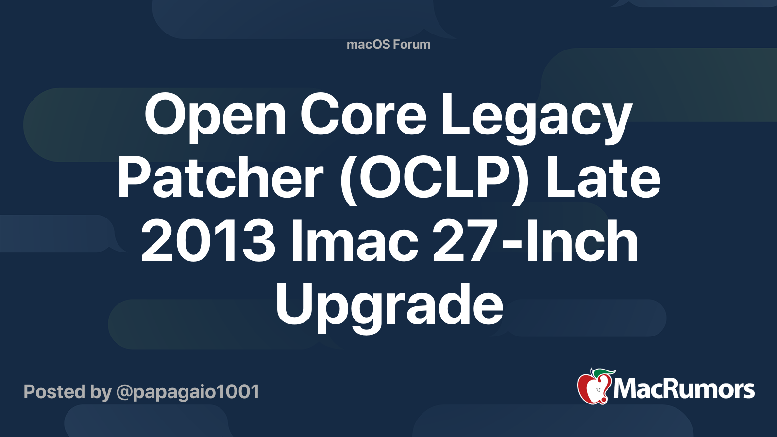 Open Core Legacy Patcher (OCLP) Late 2013 Imac 27-Inch Upgrade ...
