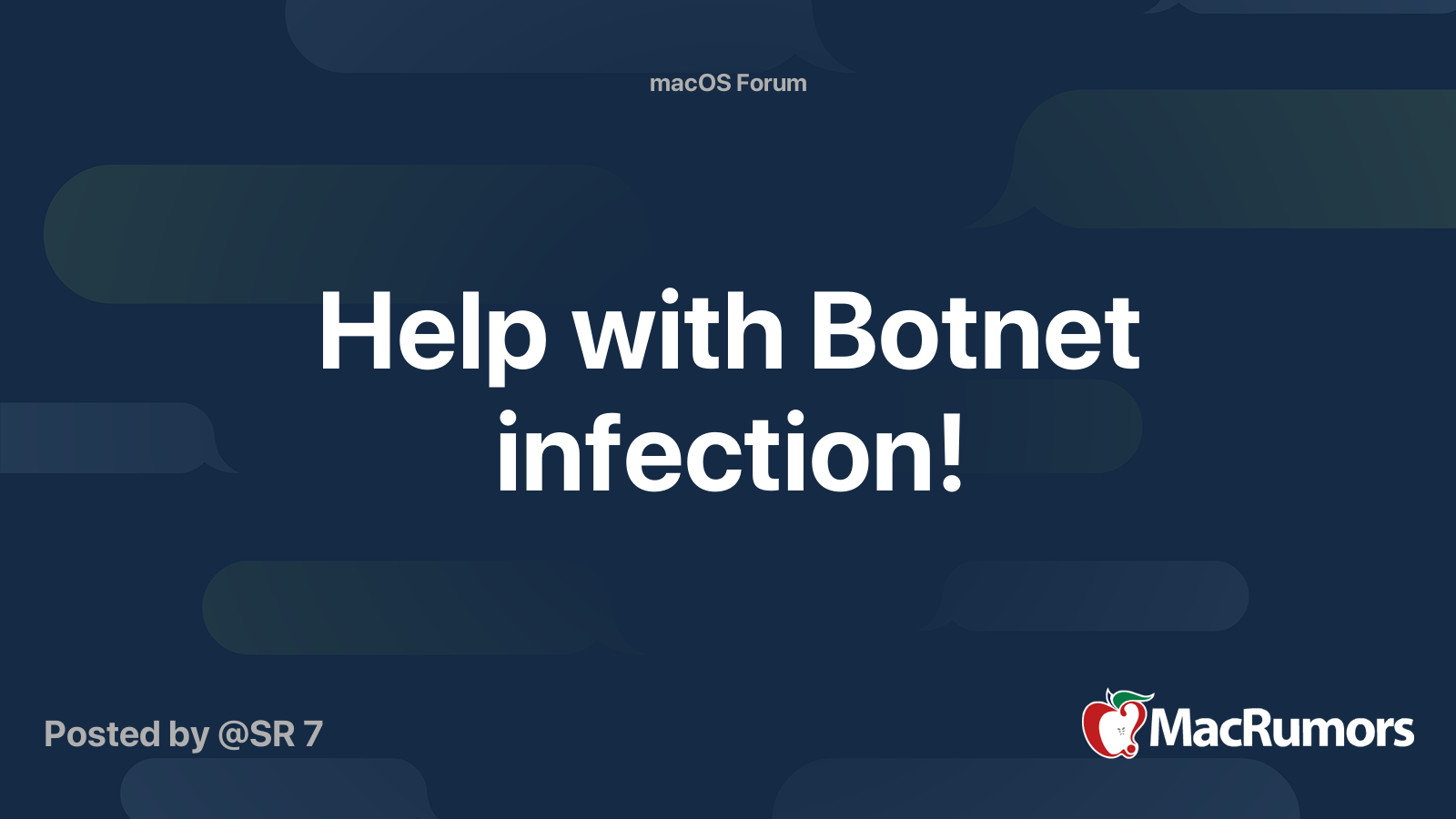 Help with Botnet infection! | MacRumors Forums
