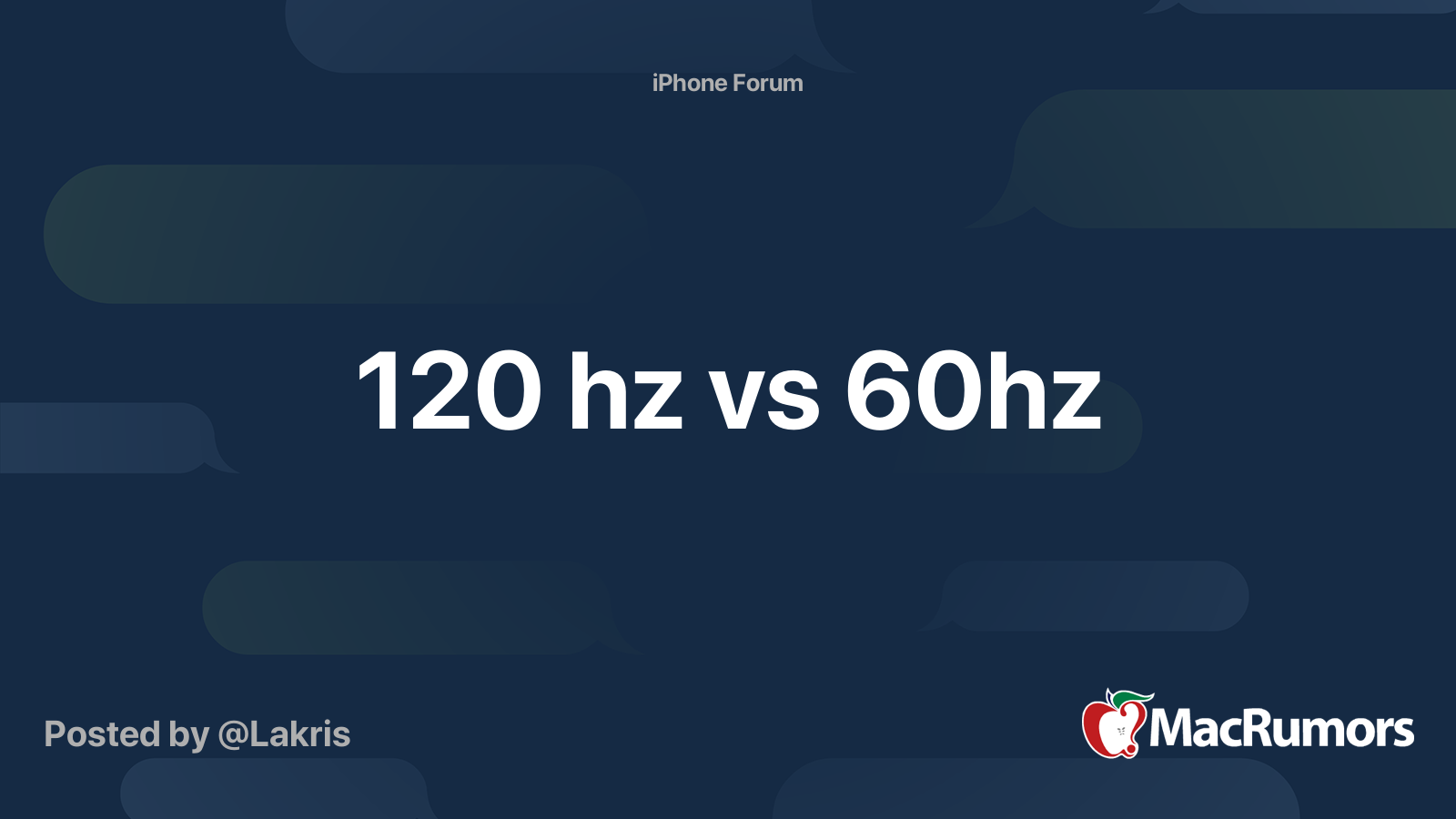 120 hz vs 60hz | MacRumors Forums