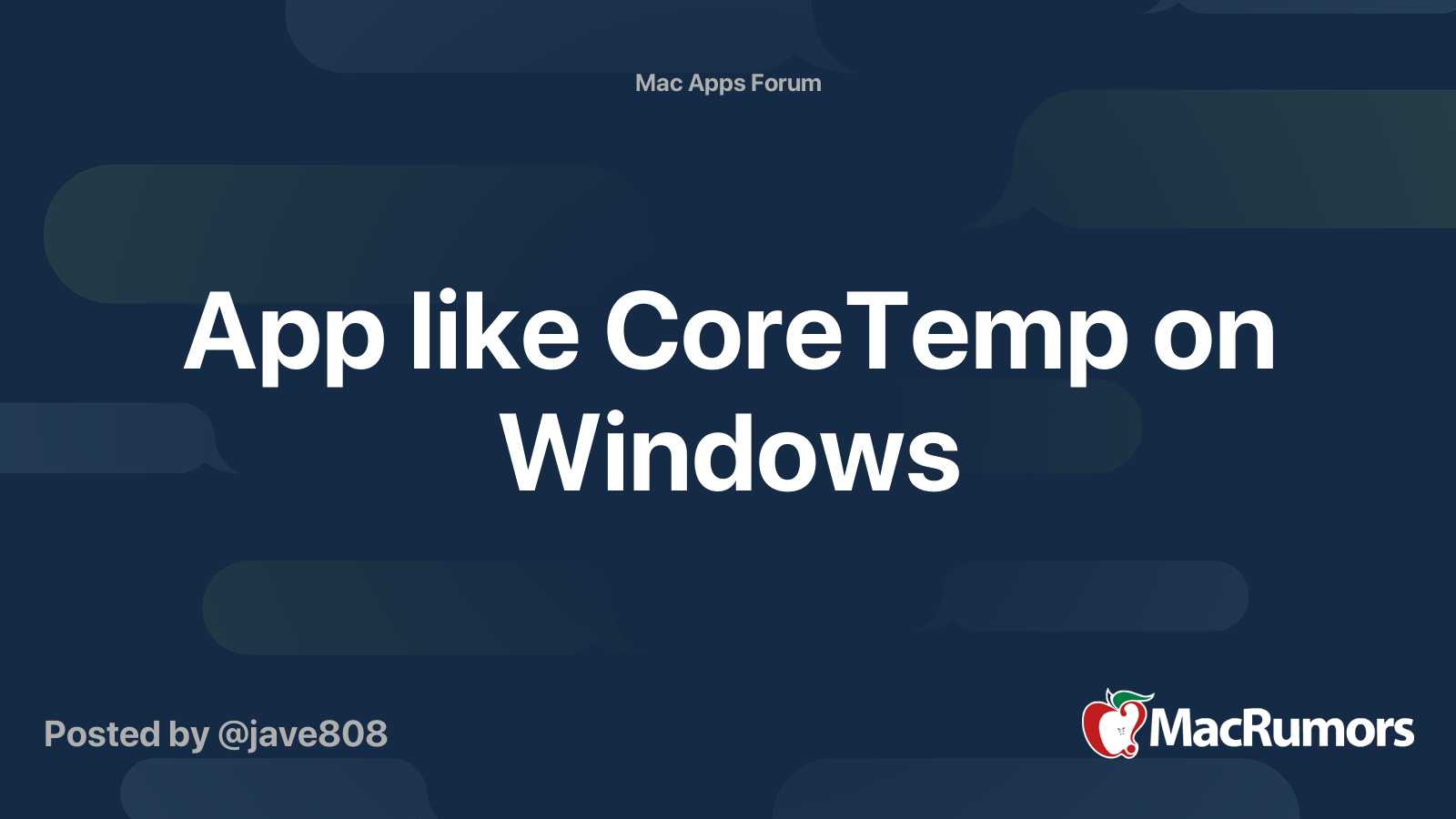 App like CoreTemp on Windows | MacRumors Forums