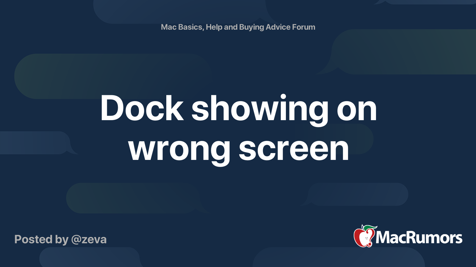 Dock showing on wrong screen | MacRumors Forums