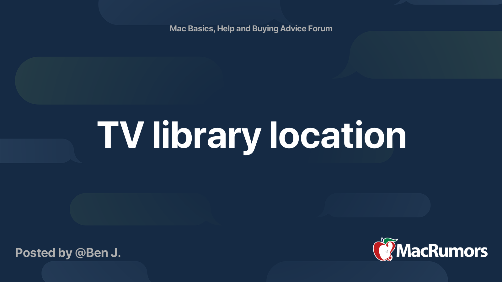 TV library location | MacRumors Forums