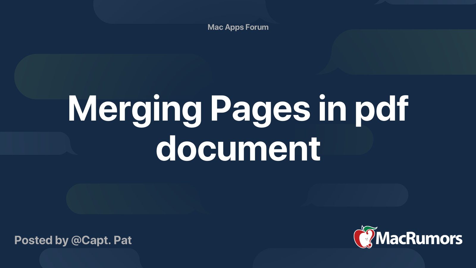 Merging Pages in pdf document | MacRumors Forums