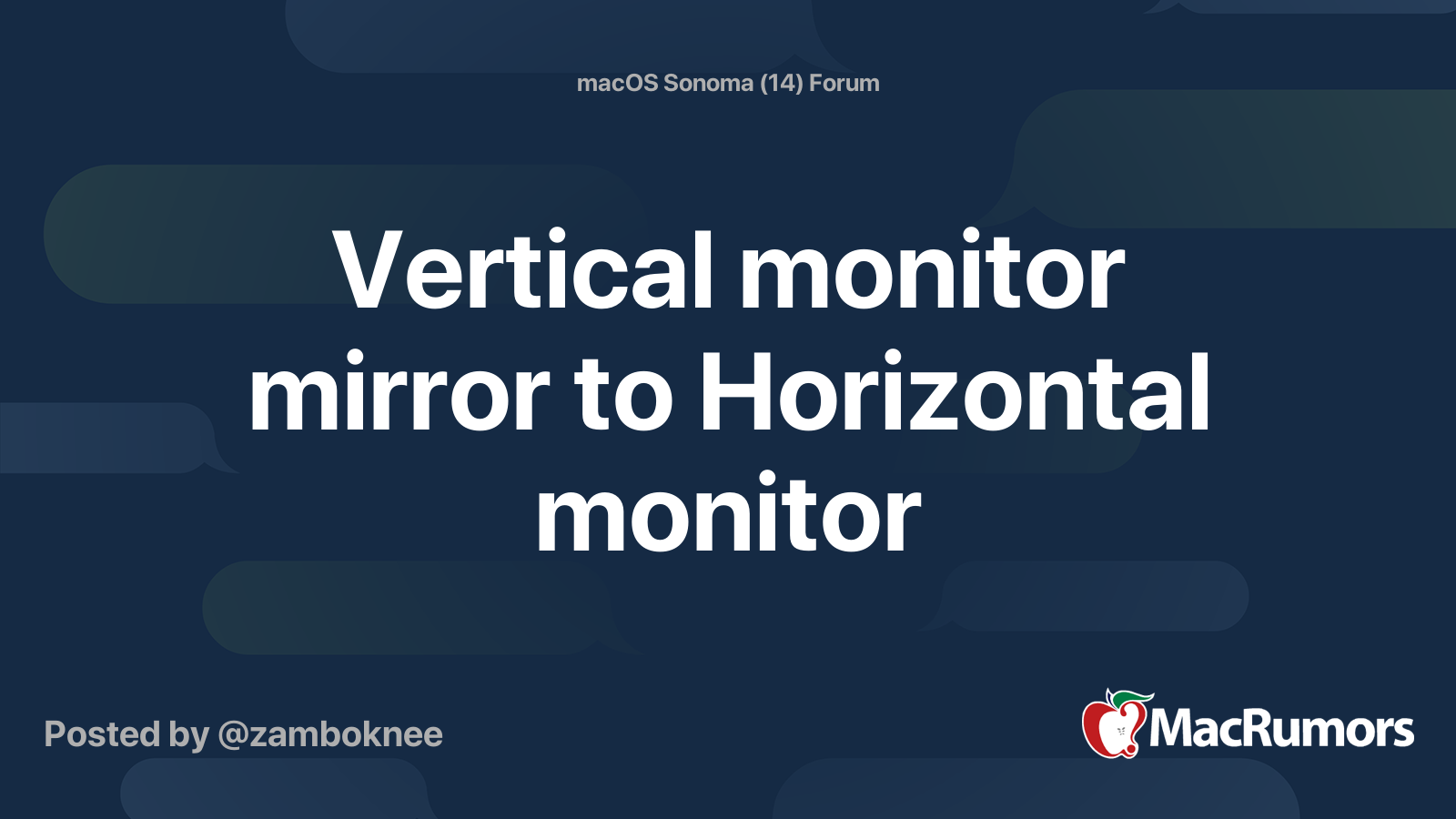 Vertical monitor mirror to Horizontal monitor | MacRumors Forums