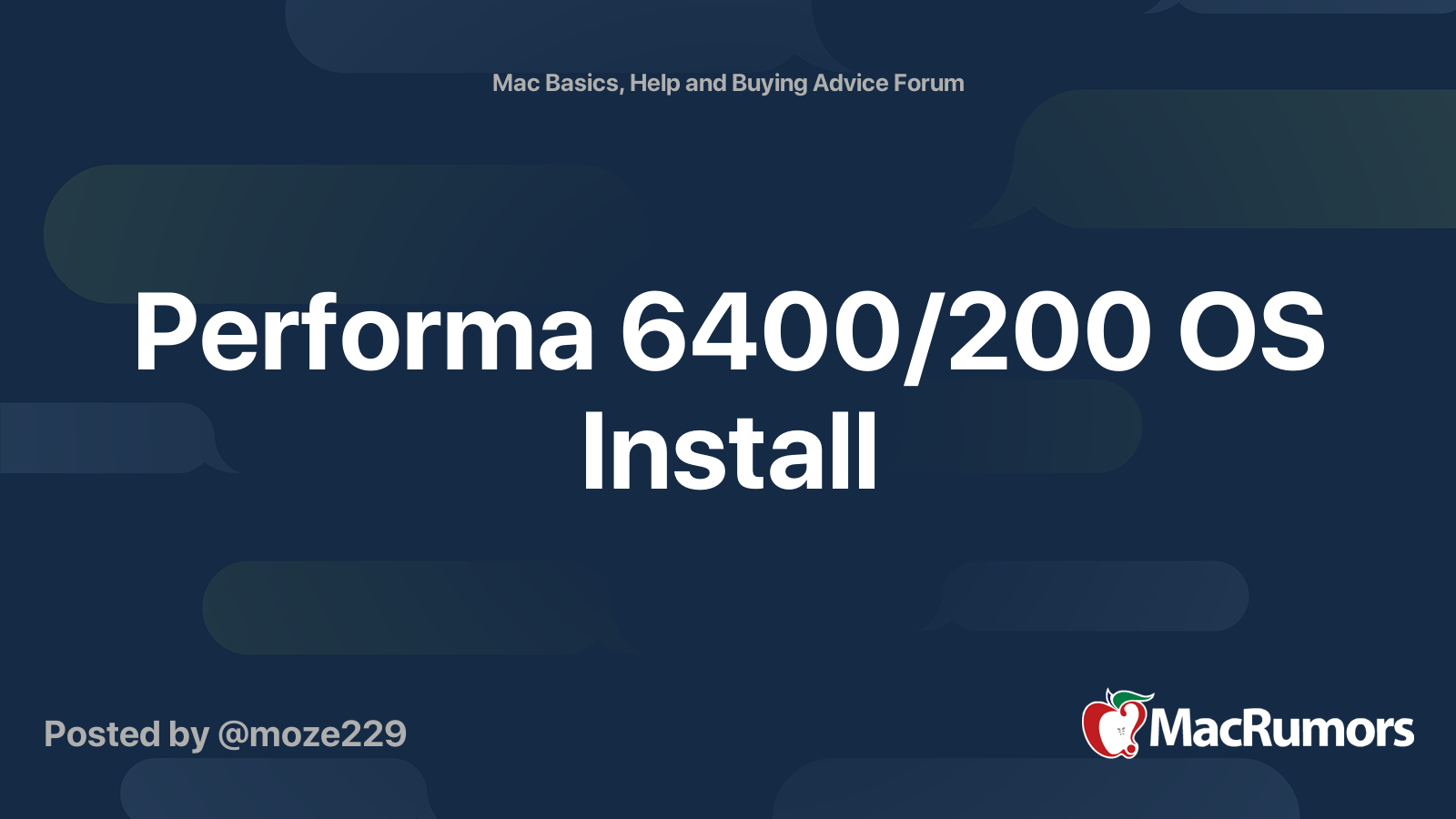 Performa 6400/200 OS Install | MacRumors Forums