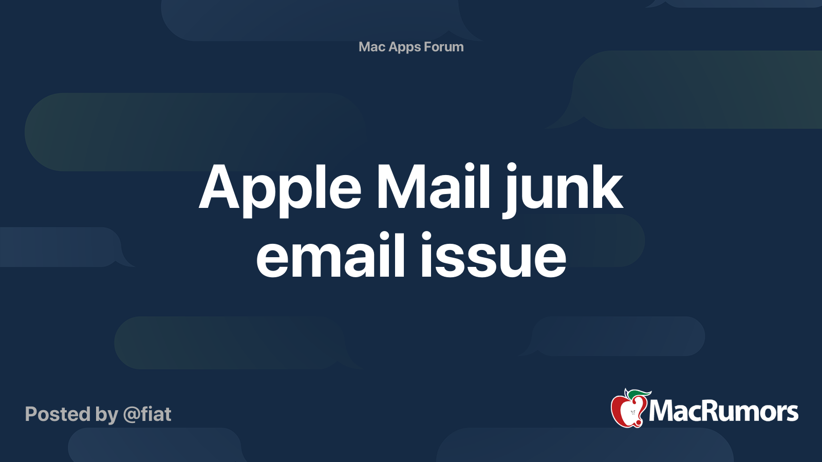 Apple Mail junk email issue | MacRumors Forums