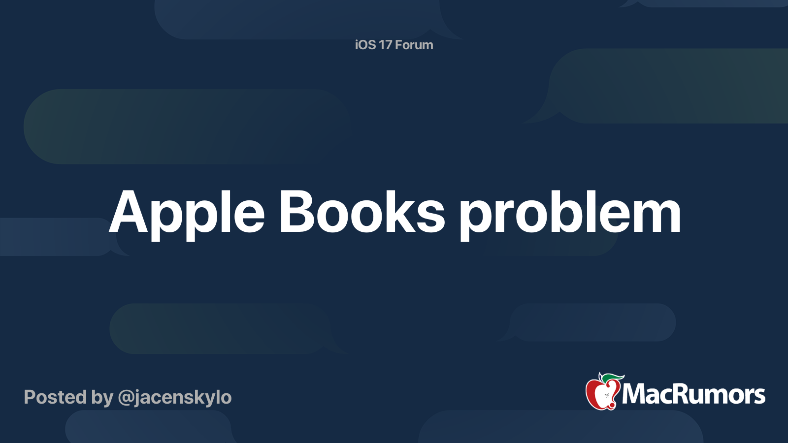Apple Books problem | MacRumors Forums