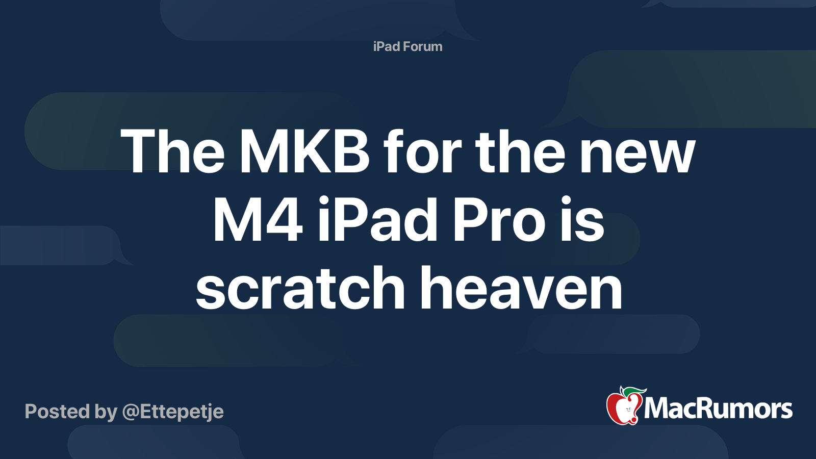 The MKB for the new M4 iPad Pro is scratch heaven | MacRumors Forums