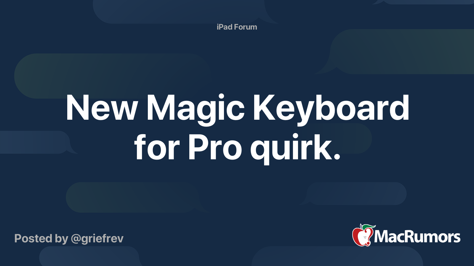 New Magic Keyboard for Pro quirk. | MacRumors Forums