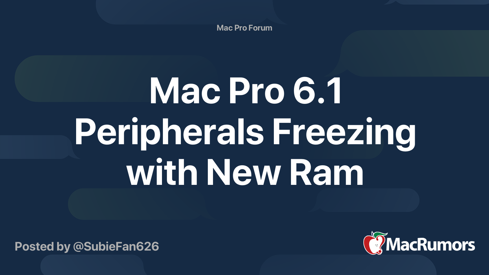 Mac Pro 6.1 Peripherals Freezing with New Ram | MacRumors Forums