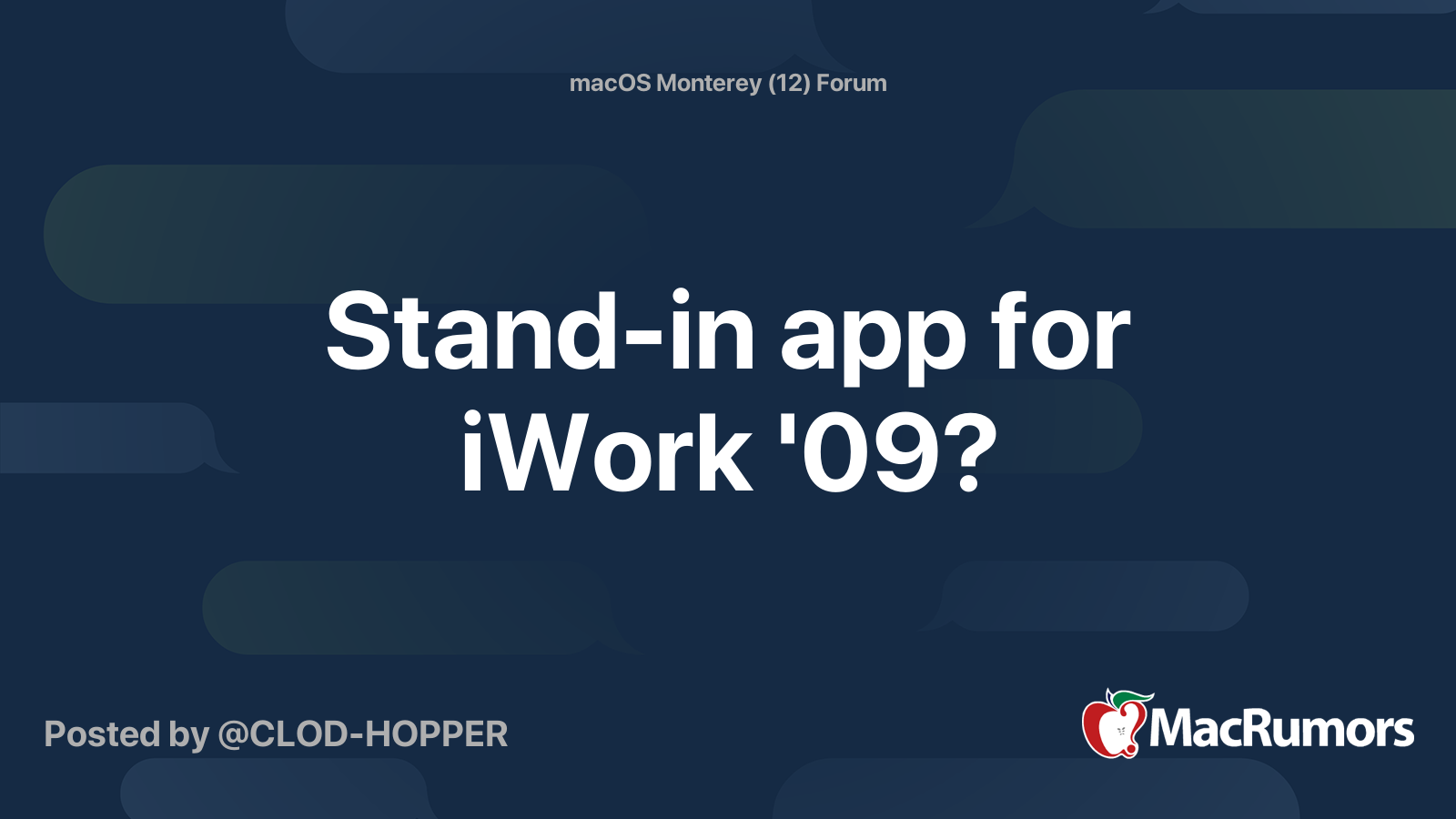 Stand-in app for iWork '09? | MacRumors Forums