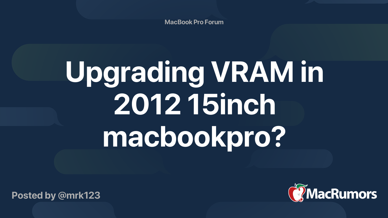 Upgrading VRAM in 2012 15inch macbookpro? | MacRumors Forums